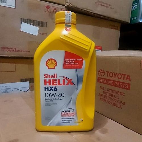 Jual OLI SHELL HELIX HX6 10W-40 | HX6 1 LITER | BARCODE HIJAU ORIGINAL ...