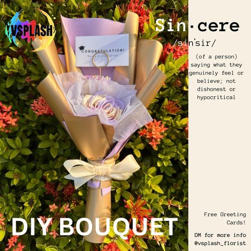 Jual Hand Bouquet | Buket Bunga DIY murah Simple Ver - 3 BICOLOR, TANPA ...