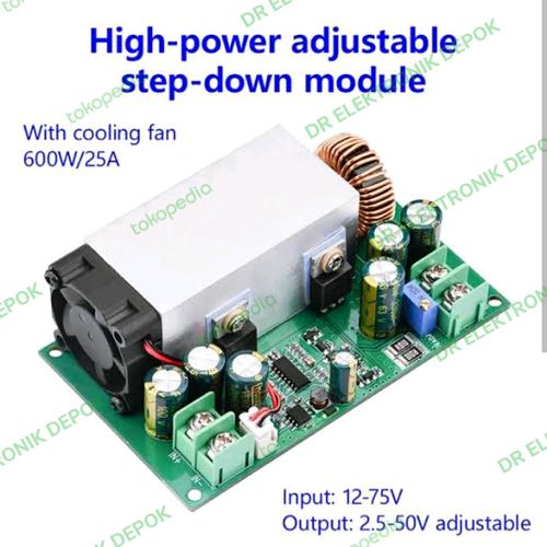 Jual STEP DOWN 600W Power Supply Adjustable DC 25A High Module STEPDOWN ...