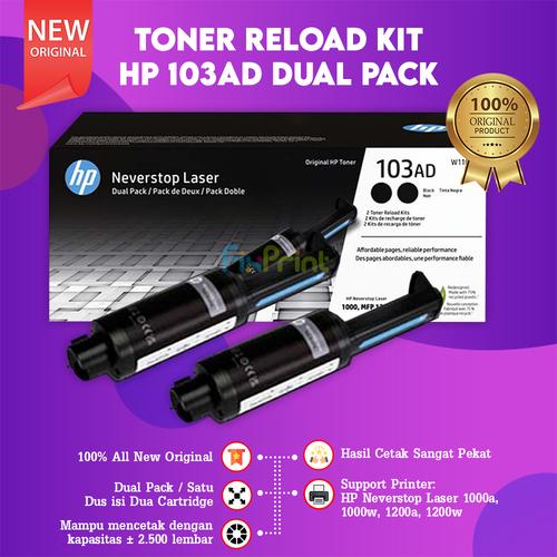 Jual HP Toner 103AD Dual Pack Neverstop Cartridge 1000a 1000w 1200a ...