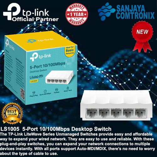 Jual LS1005 TP-Link 5-Port 10/100Mbps Desktop Network Switch ( TL ...