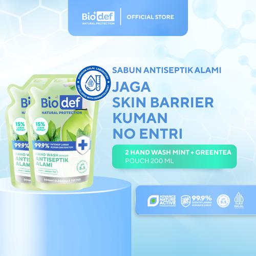 Promo [TWINPACK] Biodef Natural Protection Mint + Green Tea Hand Wash ...