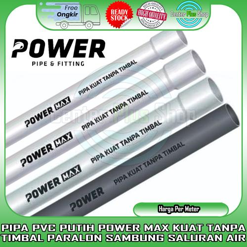 Jual Power Max Putih Pipa PVC Paralon Pralon 1 Meter 3" 4" inch AW C D Pipe - AW 3" - Kota ...