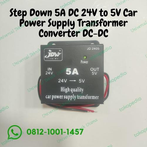 Jual Step Down 5A DC 24V to 5V Car Power Supply Transformer Converter ...