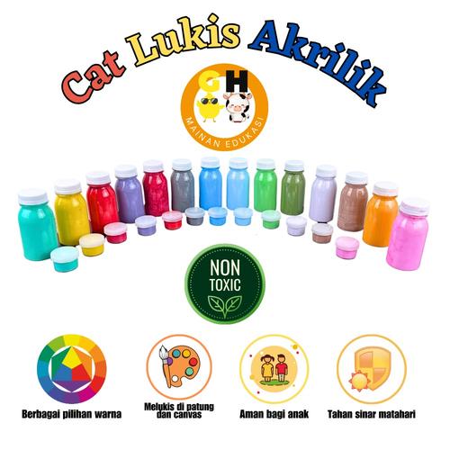 Jual Cat Lukis Anak Akrilik Non Toxic Mudah Cuci Kanvas Melukis Patung ...