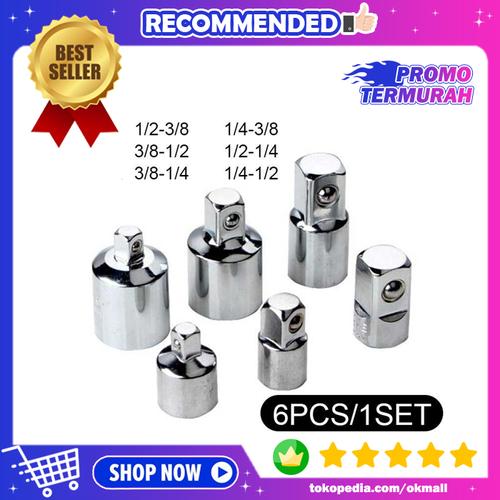 Jual Set Converter Socket Adapter Kepala Kunci Pas Shock Sok 1/2 1/4 3/ ...