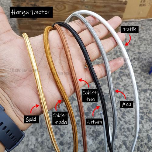 Jual Kabel warna gold putih hitam abu coklat muda tua untuk lampu ...