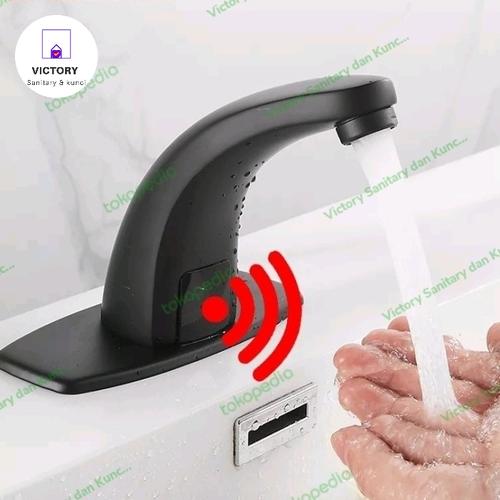 Promo Kran keran air sensor hitam otomatis wastafel otomatis automatic ...