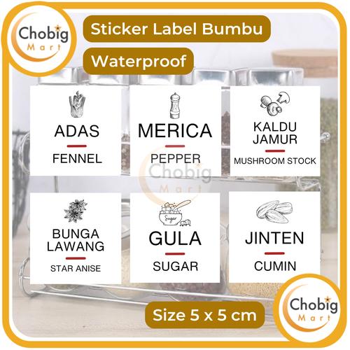 Jual CHOBIG Sticker Label Bumbu Set 02 Dapur Stiker Spice Jar Botol ...