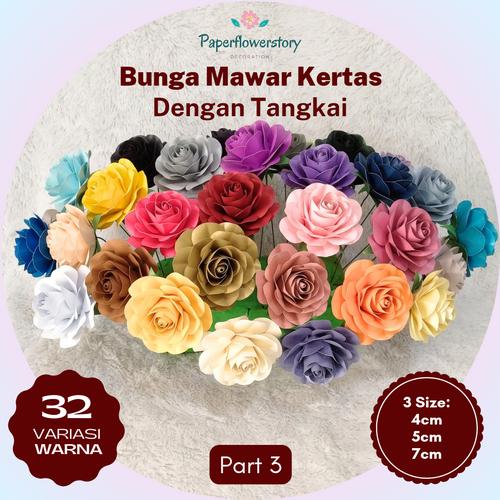 Jual Bunga kertas/paper flower/bunga mawar /rose dengan tangkai (part 3 ...