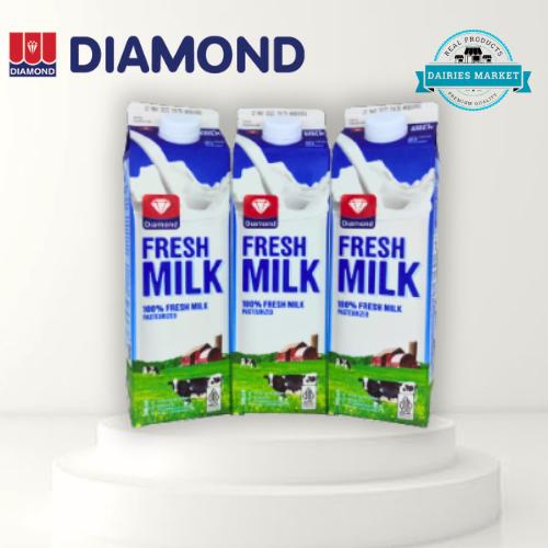 Jual Susu Diamond Full Cream 12 pcs karton | Diamond Fresh Milk plain ...