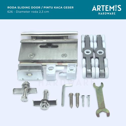 Jual Roda Sliding Door Rel Pintu Geser Kaca - Diameter Roda Nilon 2,3 ...