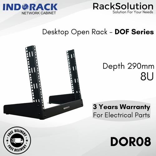Jual DOR08 Indorack Desktop Open Rack 8U Depth 290mm Rak Audio Patch ...