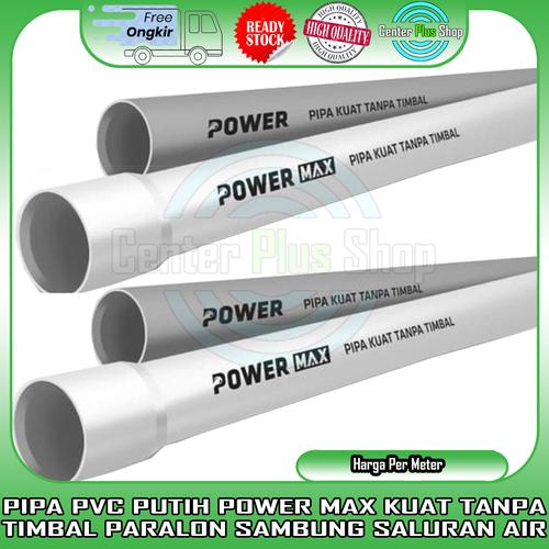 Jual Pipa PVC Power Max Per 1 Meter Paralon AW C D 1/2" 3/4" 1" Inch ...