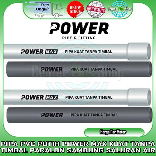 Jual Pipa PVC Paralon AW C D Pralon Power Max 1 Meter Putih 2" 1,5 2,5 ...