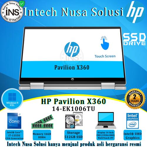 Jual HP Pavilion X360 14-EK1006TU i7-1355U 16GB 512GB SSD WIN11HSL OHS ...