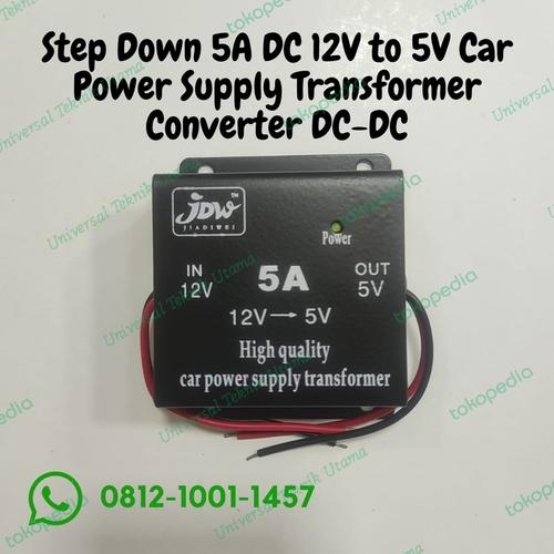 Jual Step Down 5A DC 12V to 5V Car Power Supply Transformer Converter ...