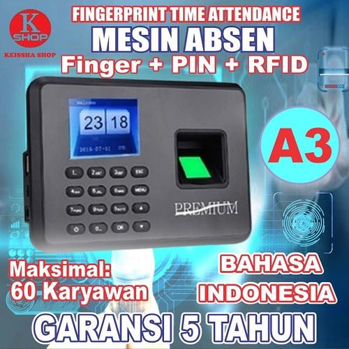Promo MESIN ABSENSI / A3 / FINGER PRINT / FINGERPRINT / SIDIK JARI ...