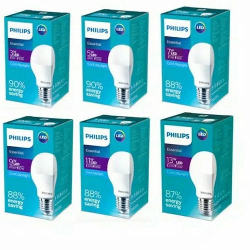 Promo PHILIPS ESSENTIAL LED Bulb 3W 5W 7W 9W 11W 13W 15 Watt E27 6500K ...