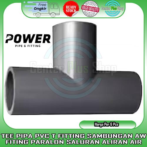 Jual 6 Pcs Sambungan Pipa Fitting PVC T AW Tee Polos Sambung Aliran ...