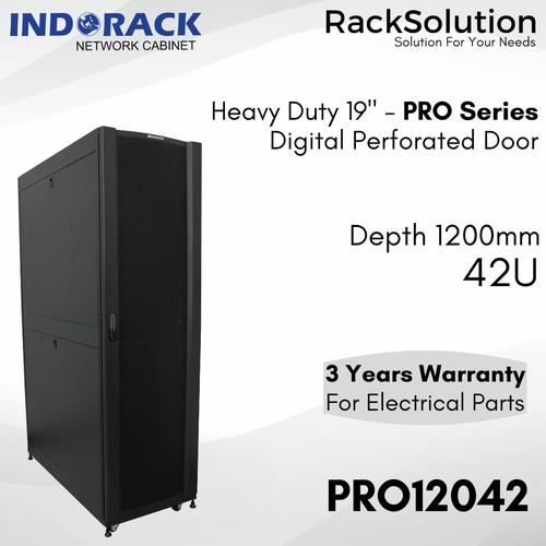Jual PRO12042 Indorack Heavy Duty Rack 42U Depth 1200mm Perforated Door ...
