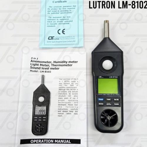 Jual Lutron Lm-8102 Anemo Humidity Temperature Lux Sound Level 5 In 1 ...