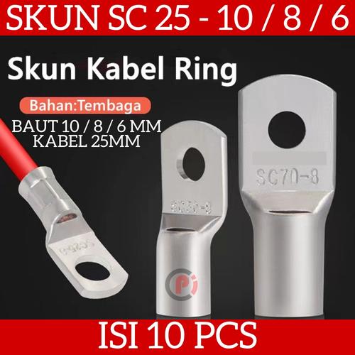 Jual Isi 10 Pcs Skun Kabel Ring SC 25 Konektor Terminal Listrik Cable ...