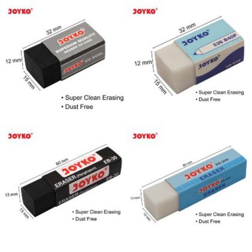 Jual Penghapus Pensil Joyko / Eraser Joyko Putih dan Hitam 526 B40P / B40BL - Hitam Kecil - Kota ...