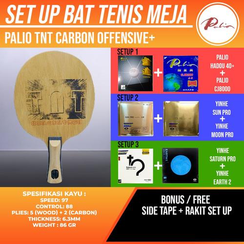 Jual Paket Bat Pingpong Rakitan Palio TNT Carbon Offensive Plus Yinhe Palio - SETUP 1 - Jakarta ...