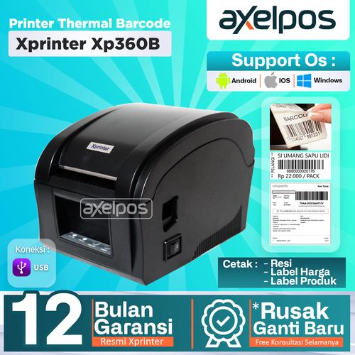 Promo Printer Barcode Label Thermal Stiker Xprinter XP360B USB Cicil 0% ...