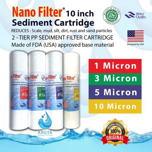Jual 1 DUS Cartridge PP filter air / Sedimen filter air NANO 10 INCH ...