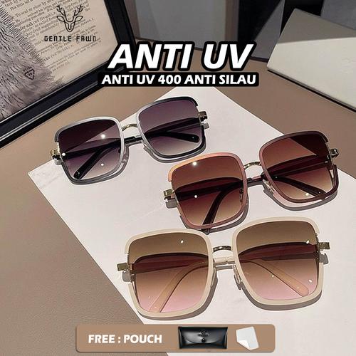 Promo Kacamata Sunglasses Anti Uv Fashion Wanita TR90 Metal Kotak Kuat 21093 - BROWN - Jakarta ...