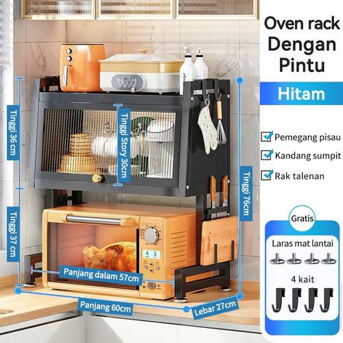 Jual Lemari Rak Tempat Piring Pintu Kabinet Dapur Microwave Gelas ...