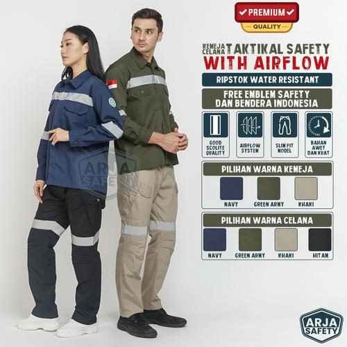 Promo FREE LOGO BENDERA & SAFETY | Kemeja Tactical | Kemeja Safety - C ...