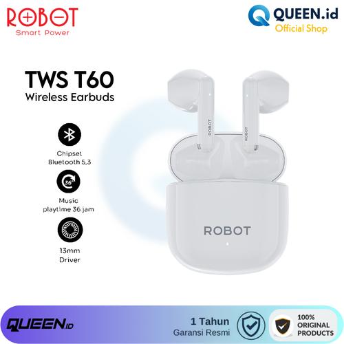 Jual ROBOT T60 TWS True Wireless Earbuds Headset Bluetooth 5.3 Earphone ...