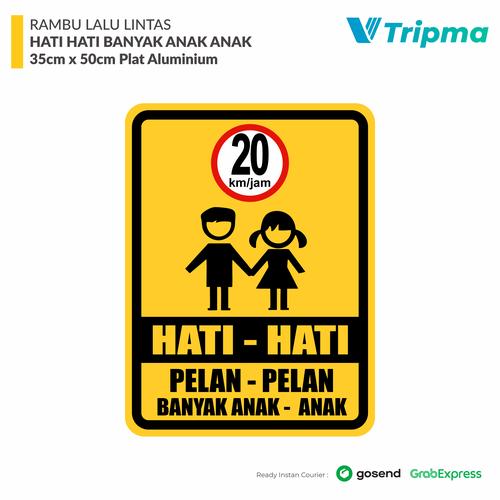 Jual Rambu Hati-Hati Banyak Anak-Anak 35cm x 50cm Plat Alumunium ...
