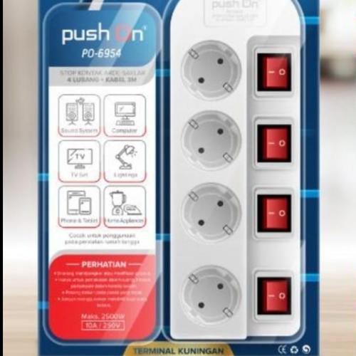 Jual Stop kontak arde saklar on of 4 lubang + kabel 3 meter Push on Po ...