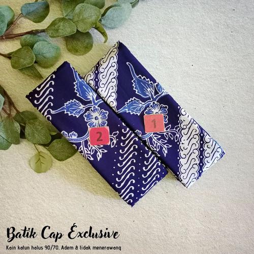 Jual Kain Batik Cap Handmade Liris Seno Bunga ( Navy ) - Kota ...