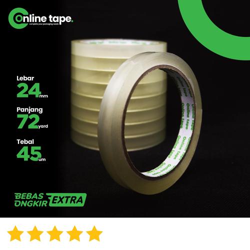 Promo isolasi bening 12 Pcs 12 mm 72yard ECO / lakban online tape ...