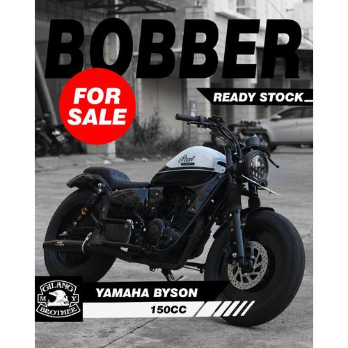 Jual Motor Custom Bobber Basic Yamaha Byson 2013 Putih Strip Abu - Kab ...