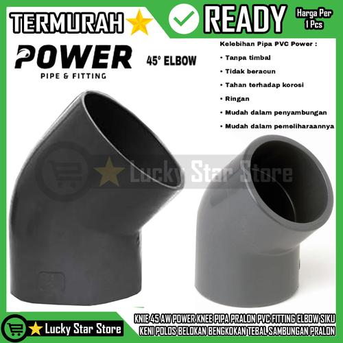 Jual KNIE 45 AW POWER KNEE PIPA PRALON PVC FITTING ELBOW AW 2 INCH ...