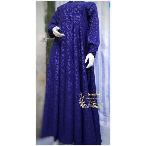 Jual Gamis embos motif katuk navy-gamis navy syari premium biru dongker ...