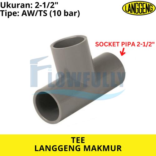 Jual TEE TS 2 1/2 INCH PVC LANGGENG T POLOS 2,5 DIM AW SAMBUNGAN PIPA - Kota Surabaya ...