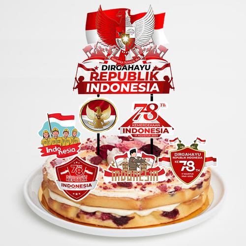Jual Topper Cake Hiasan Kue Ulang Tahun Kemerdekaan 17 Agustus ...