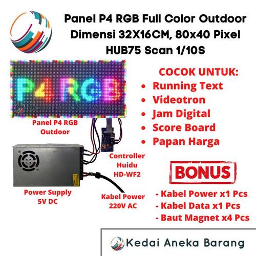 Jual Panel Module Modul LED P4 Running Text SMD RGB Full Color Outdoor ...