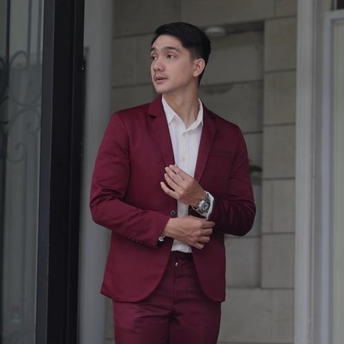 Jual jas pria blazer pria merah maroon gelap slimfit pria keren premium ...