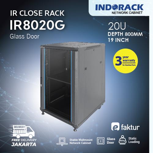 Promo Close Rack 20U IR8020G Glass Door - Rack Server Indorack - Kota ...