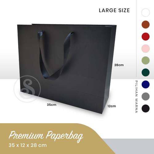 Jual Premium Paperbag Polos Besar uk 35 x 12 x 28cm - Hitam - Jakarta ...