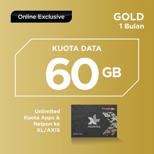 Promo Kartu Perdana XL PRIORITAS Gold Unlimited FUP 60GB/bln - 1 Bulan ...