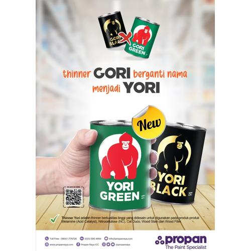 Jual Thinner Cat Minyak PROPAN GORI/YORI Green Hijau 1L (0,8L) mirip ...